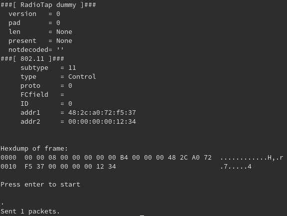 Send RTS frame once, but capture multiple RTS frames instead · Issue #2026 · secdev/scapy · GitHub