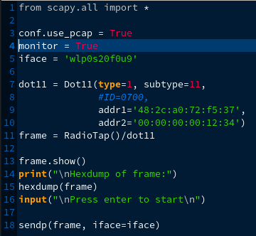 Send RTS frame once, but capture multiple RTS frames instead · Issue #2026 · secdev/scapy · GitHub