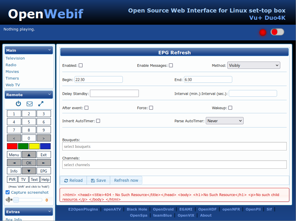 EPG Refresh seems to be broken · Issue #1562 · E2OpenPlugins/e2openplugin-OpenWebif · GitHub