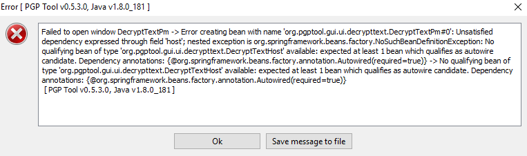 Hot Fix: fix regression introduced in 0.5.3.0 which prevented "Decrypt Text" feature from ...