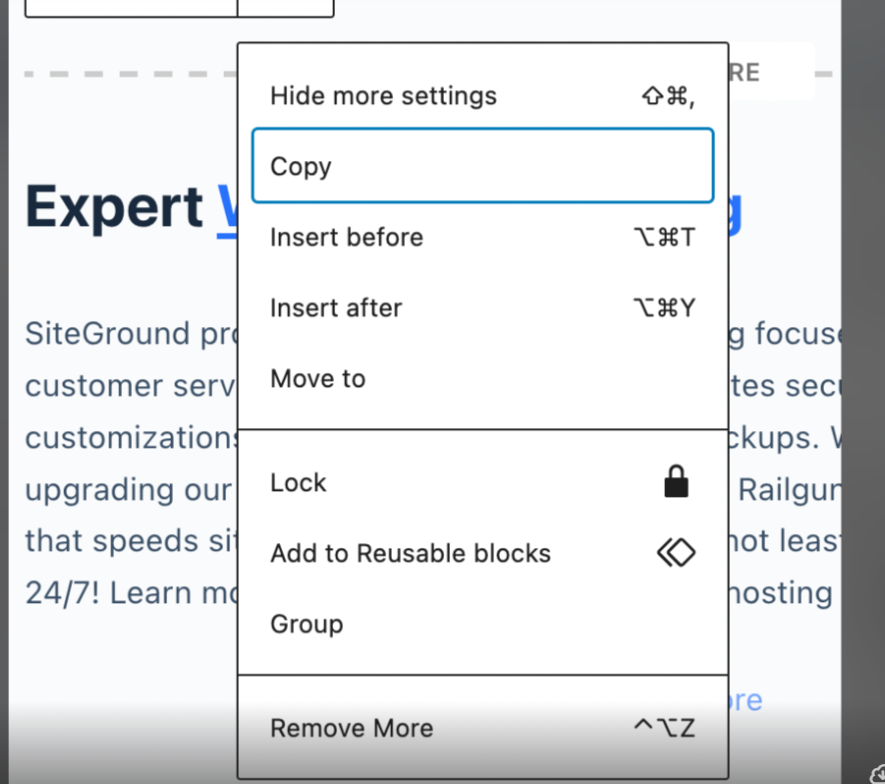 Possible confusion in menu's with the "More" block. · Issue #44751 · WordPress/gutenberg · GitHub