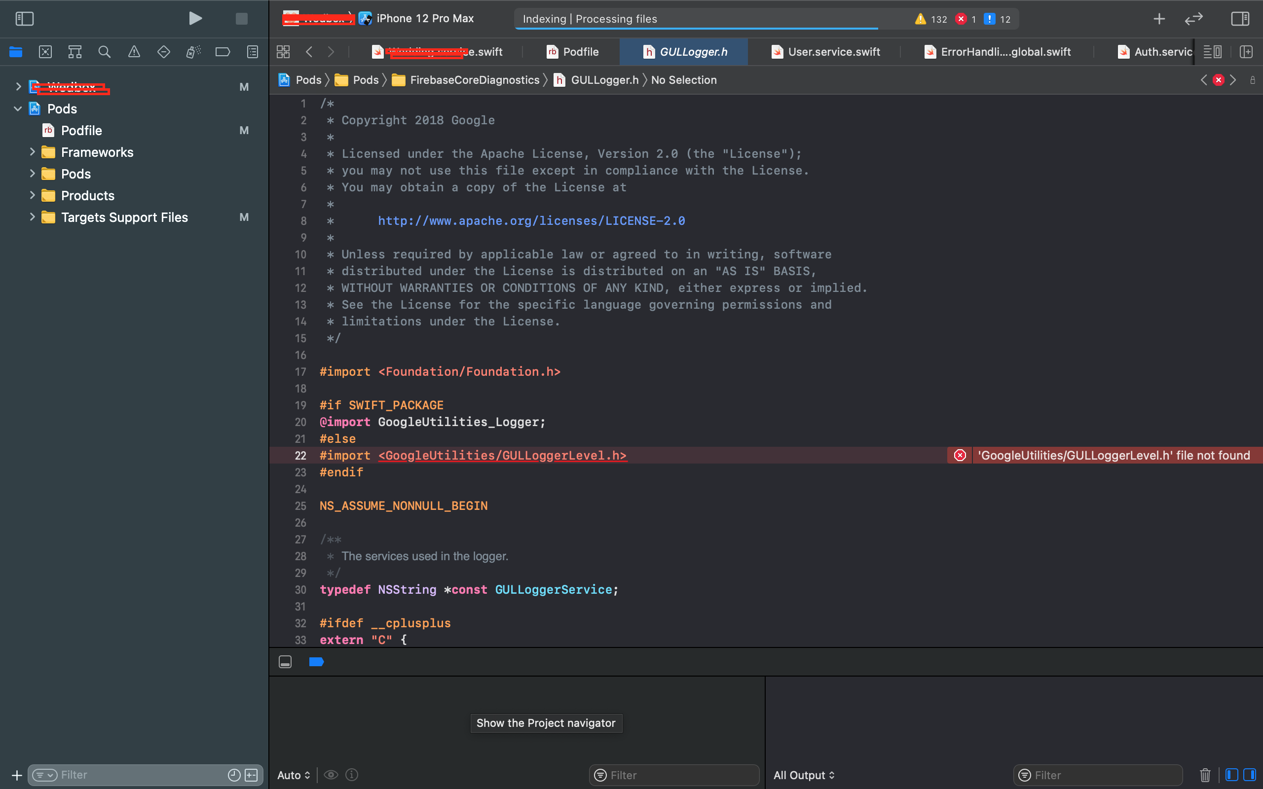 ‘GoogleUtilities/GULLoggerLevel.h’ file not found · Issue #8709 · firebase/firebase-ios-sdk · GitHub