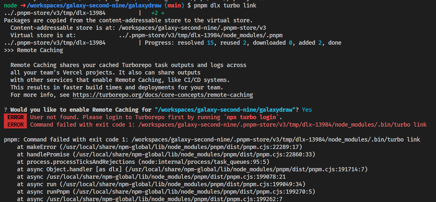 Error User Not Found · Issue 1838 · Vercel Turborepo · Github