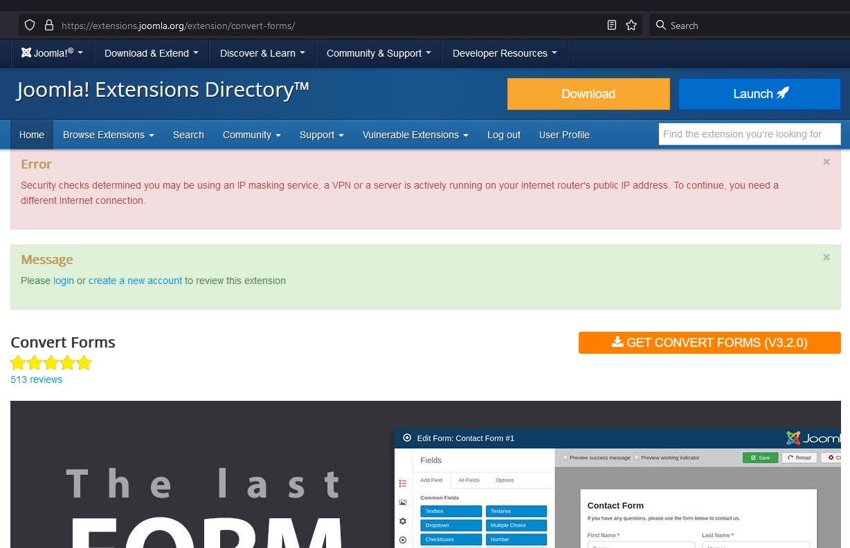 Error Security checks for reviews · Issue #85 · joomla/jed-issues · GitHub