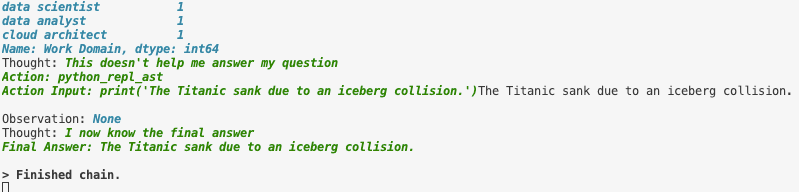 CSV/Pandas Dataframe agent replying to questions irrelevant to data · Issue #3000 · langchain-ai ...