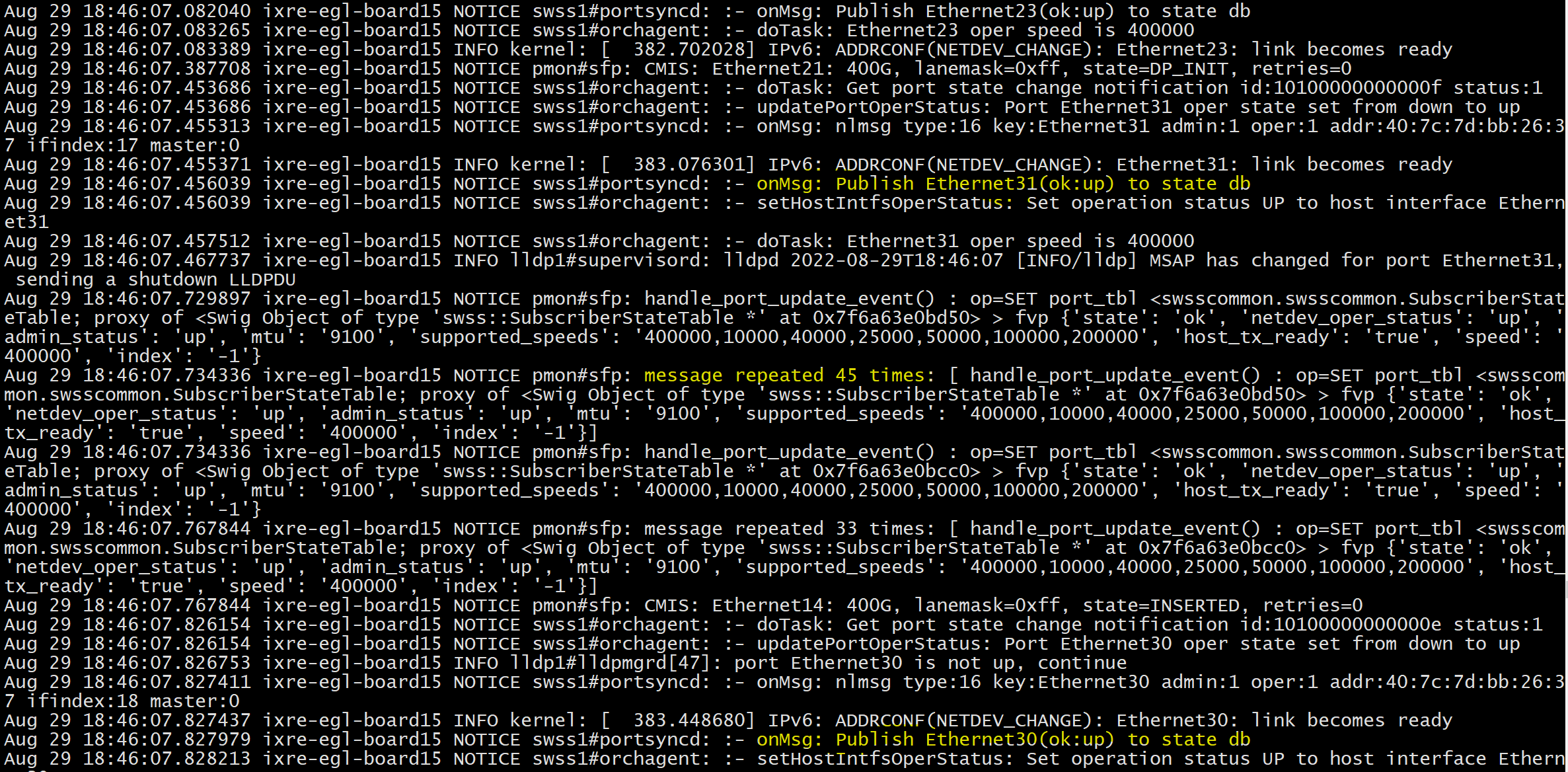Duplicate events on STATE_DB's port table while configuring the port · Issue #11840 · sonic-net ...