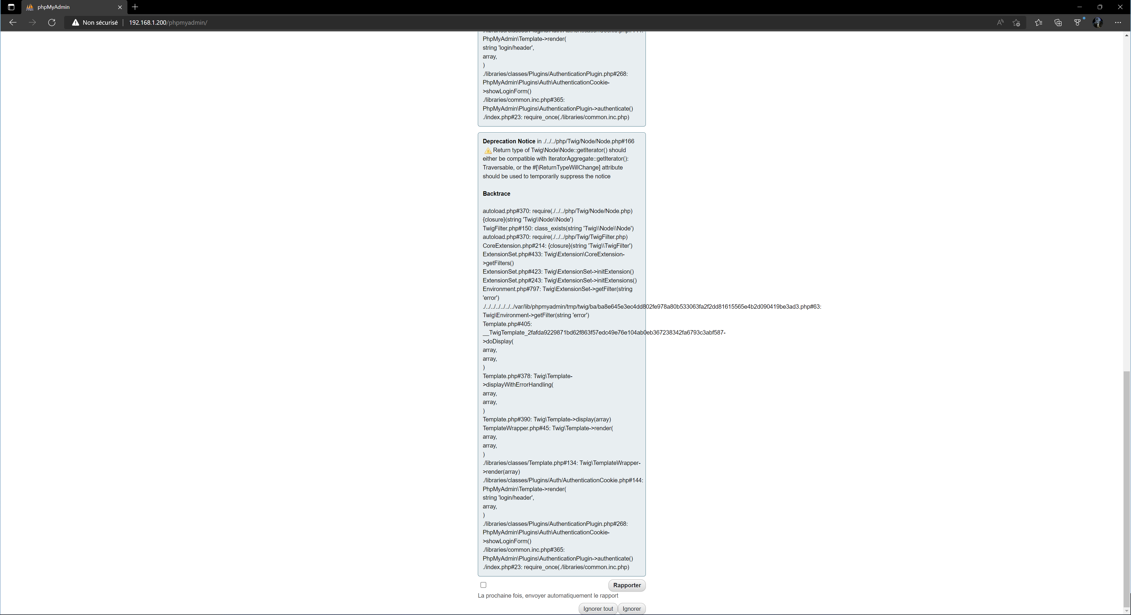 i've got phpmyadmin error on phpmyadmin 5.3 snapshot for y wordpress website under debian and ...