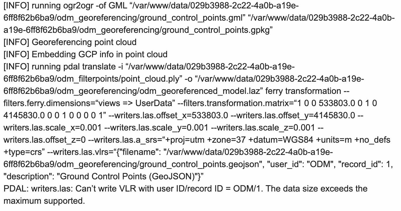 Pdal is broken on big VLRs · Issue #1691 · OpenDroneMap/ODM · GitHub