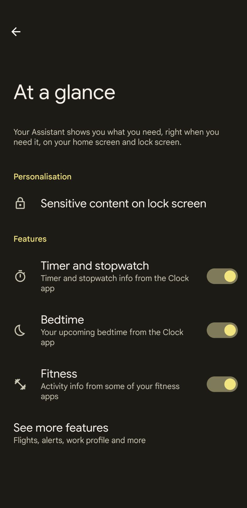 Features missing from "At a glance" in pixel launcher - Not fully resolved in issue #2718 ...