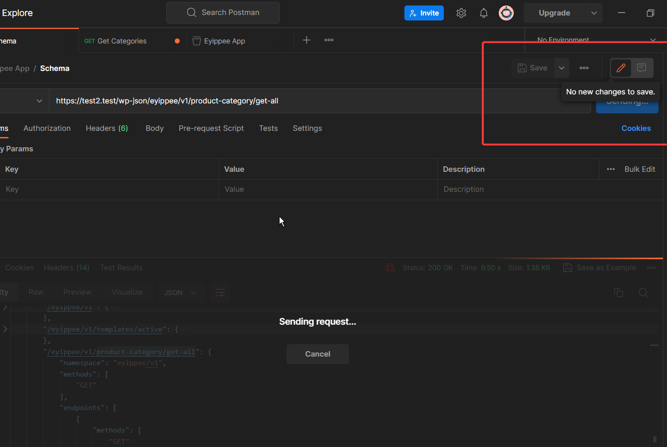 "No new changes to save" popup doesn't go away after saving a request. · Issue #11975 ...