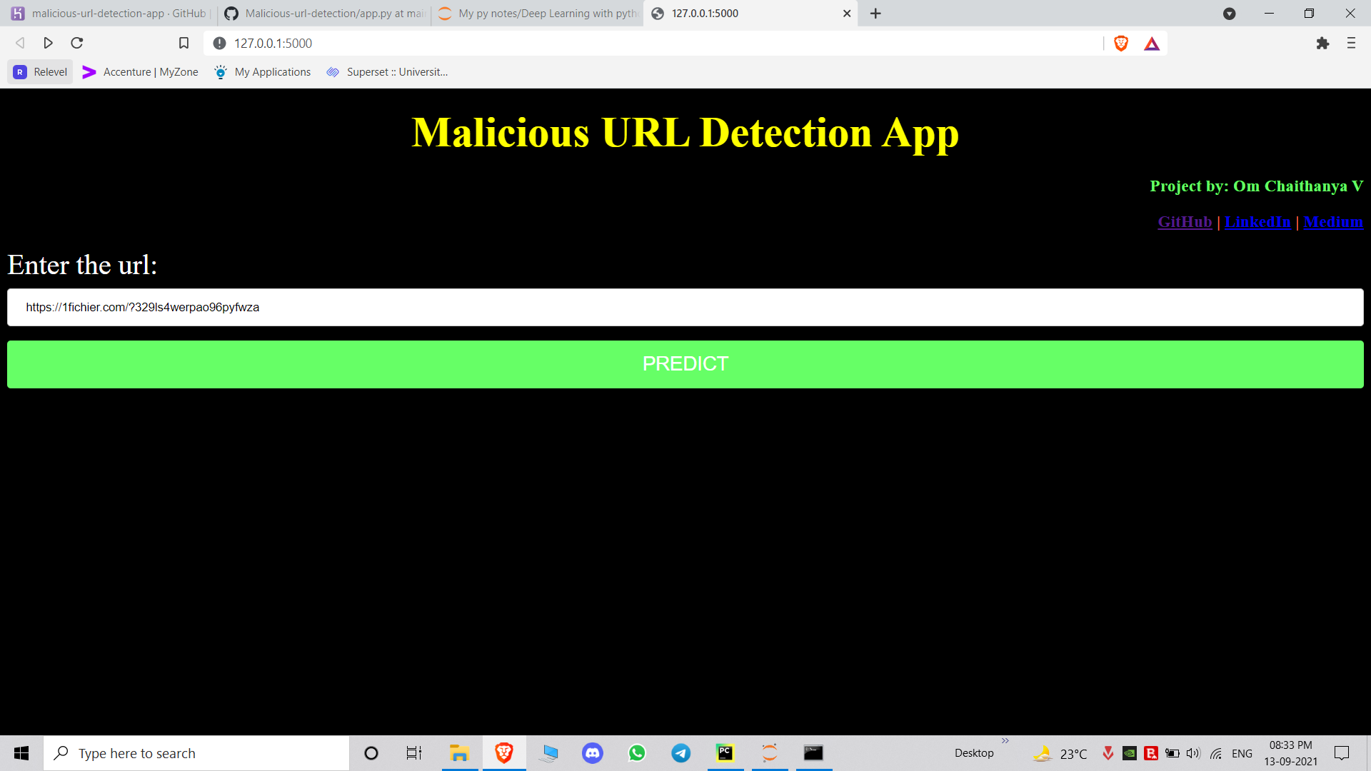 GitHub - omchaithanyav/Malicious-url-detection