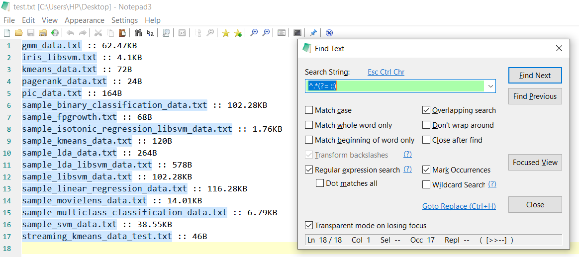 Copy all text marked by Regular Expression Search · Issue #3624 · rizonesoft/Notepad3 · GitHub