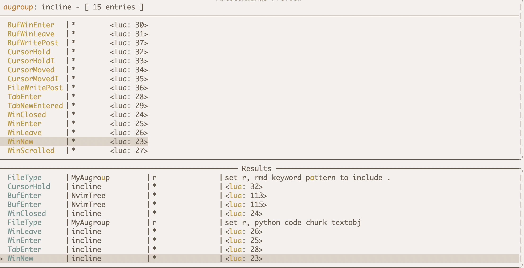 `autocommands` picker doesn't show `desc` or ` funuction` option anymore · Issue #2045 · nvim ...