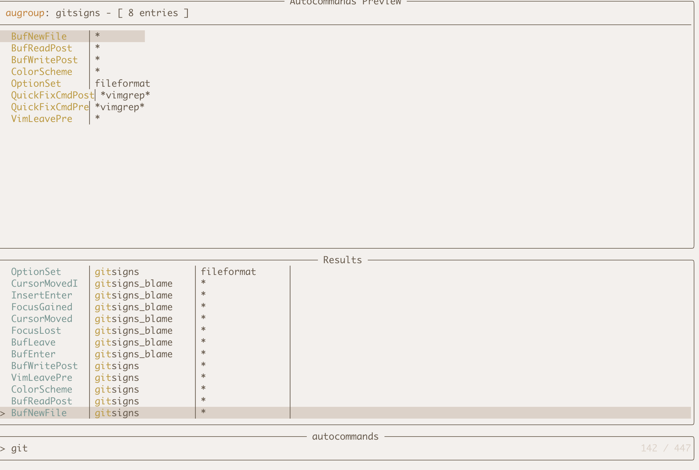 `autocommands` picker doesn't show `desc` or ` funuction` option anymore · Issue #2045 · nvim ...