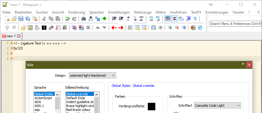 Ligatures not displayed in Notepad++ with some font styles · Issue #354 ...