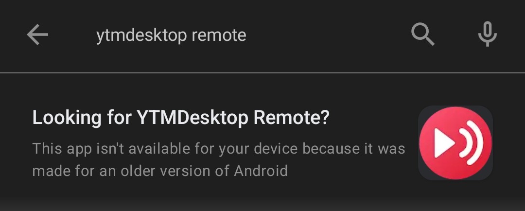 Unable to download Remote Control app · Issue #1103 · ytmdesktop/ytmdesktop · GitHub