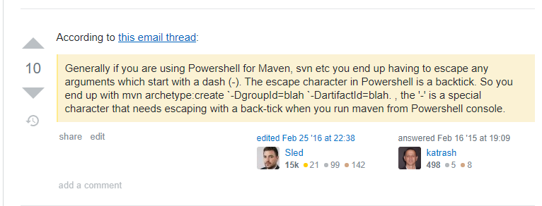 in PowerShell mvn says: The goal you specified requires a project to execute · Issue #20 · open ...