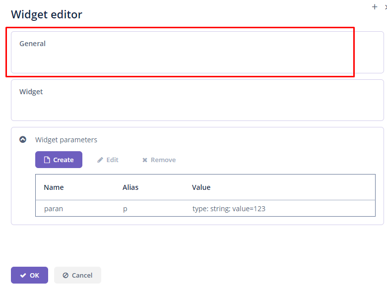 Section 'General' is displayed incorrect in Widget editor when user has ... Section 'General' is displayed incorrect in Widget editor when user has ...