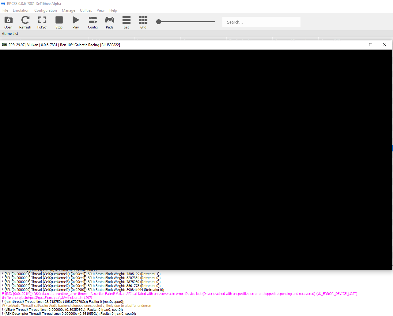 Vulkan crashes with VK_ERROR_DEVICE_LOST · Issue #5659 · RPCS3/rpcs3 · GitHub