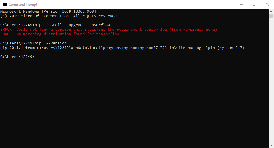 Not Able To Install Tensorflow Through Pip Issue 40822 Tensorflow