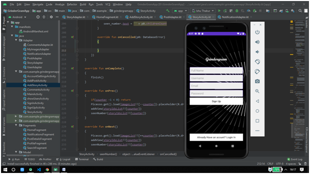 GitHub - ishu-thakur/GrinderGram-Andriod-app: GOOGLE Project #30DaysOfKotlin