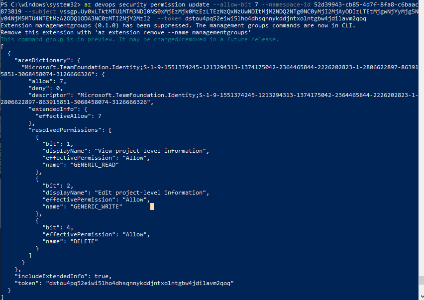 Az Devops Security Permission Update Doesn T Work As Expected · Issue 912 · Azure Azure Devops