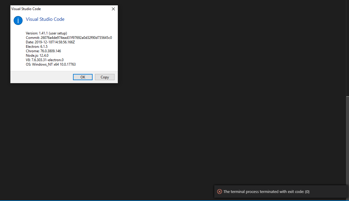 Unable to start integrated terminal · Issue #89203 · microsoft/vscode · GitHub