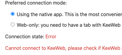 KeeWeb Connect doesn't found the keeweb · Issue #1847 · keeweb/keeweb · GitHub