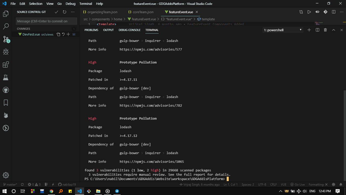 One low severity vulnerability caused by lodash · Issue #2118 · GeekyAnts/NativeBase · GitHub