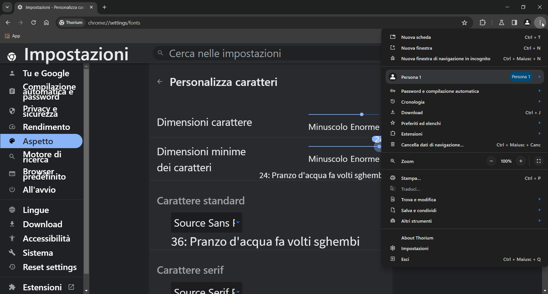 Thorium menu font size doesn't change. · Issue #109 · Alex313031/Thorium-Win-AVX2 · GitHub