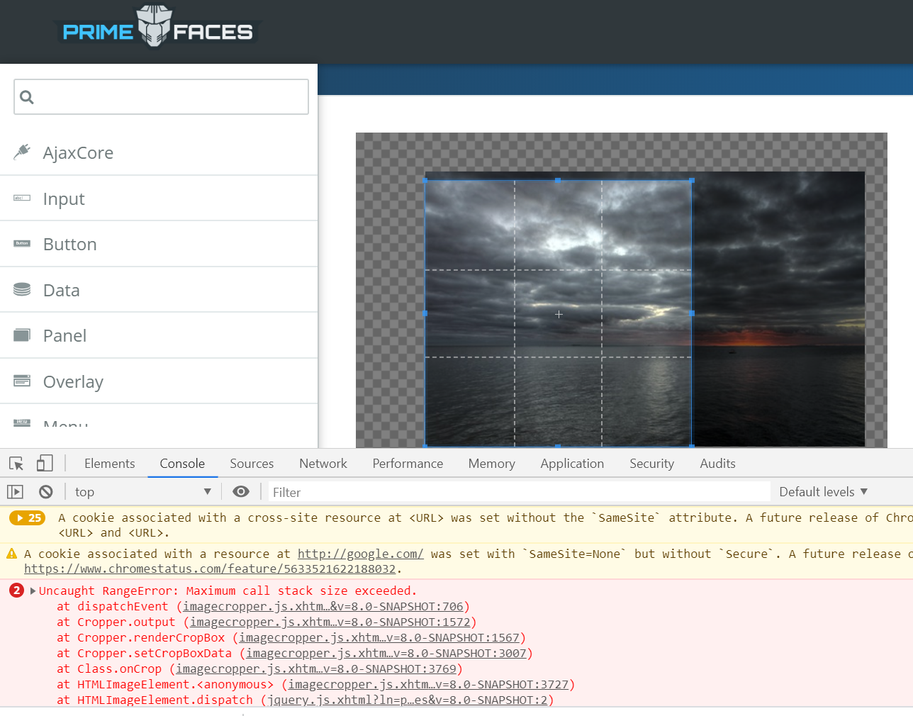 Imagecropper Js Error When Cropping Image · Issue 5616 · Primefacesprimefaces · Github