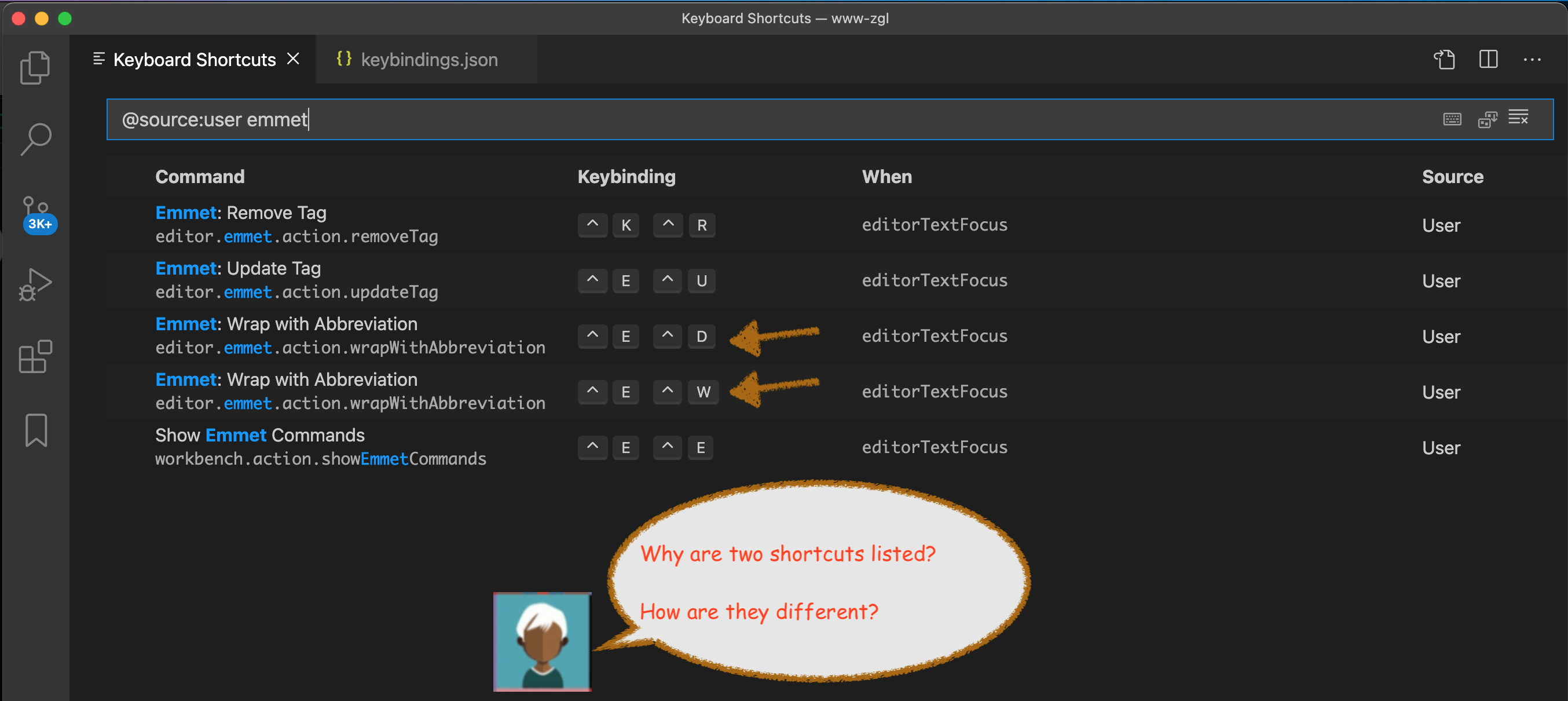 Keyboard Shortcuts editor: does not show custom arguments · Issue #114935 · microsoft/vscode ...