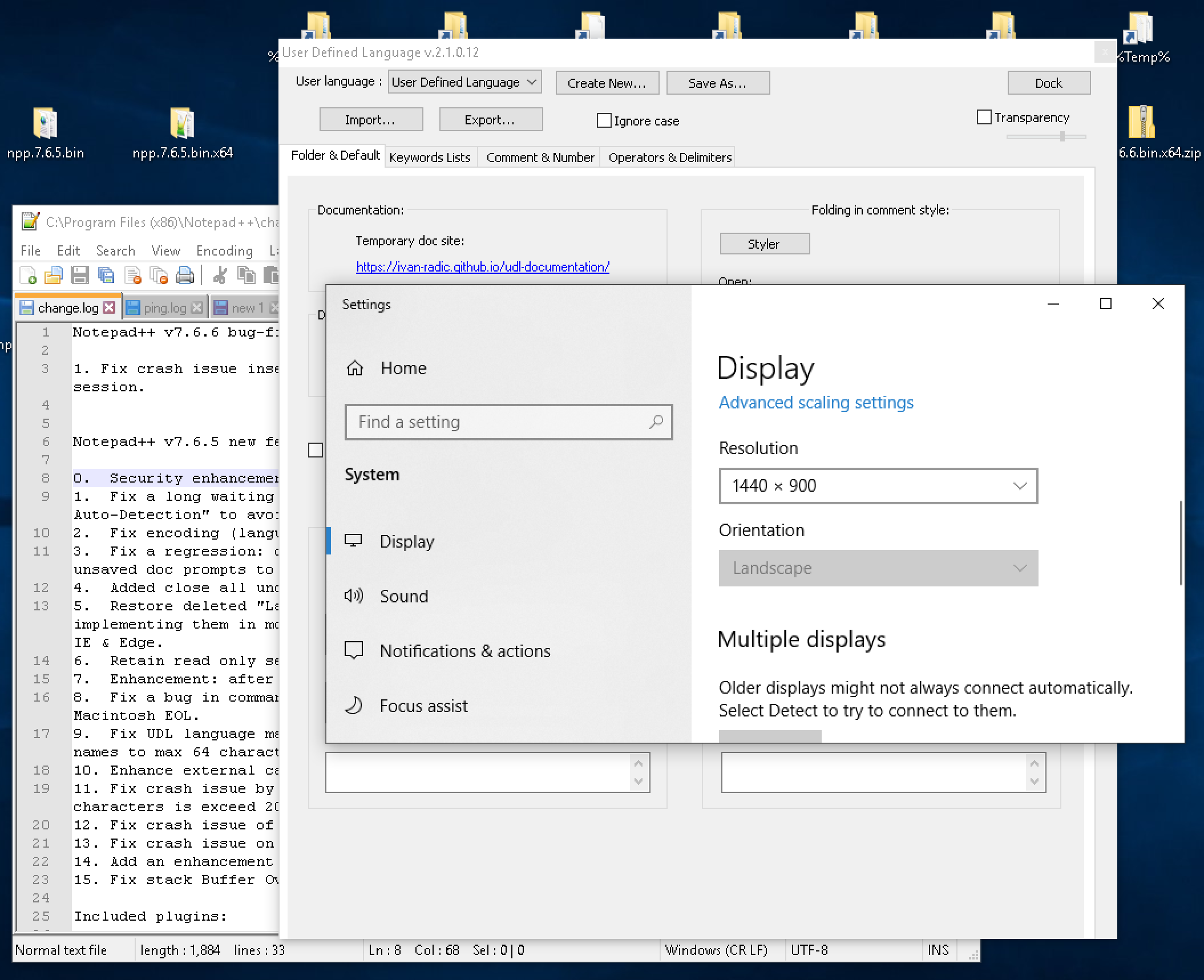 User Defined Language Dialog Too Big For 1920x1080 Laptop Screen · Issue 2661 · Notepad Plus