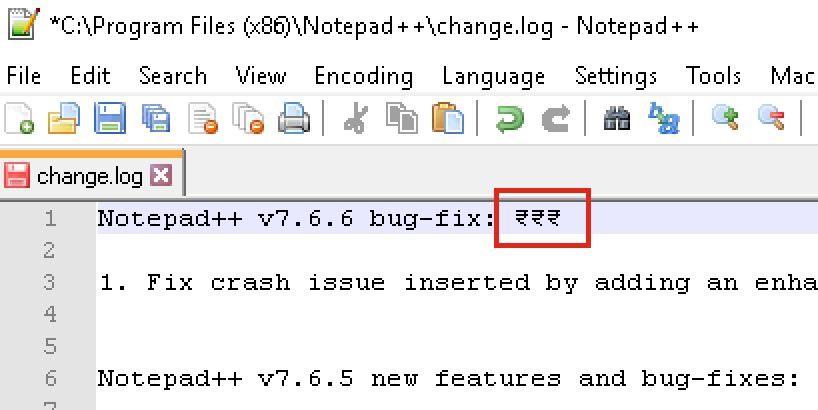 Indian rupee symbol ₹ not displaying · Issue #4536 · notepad-plus-plus ...