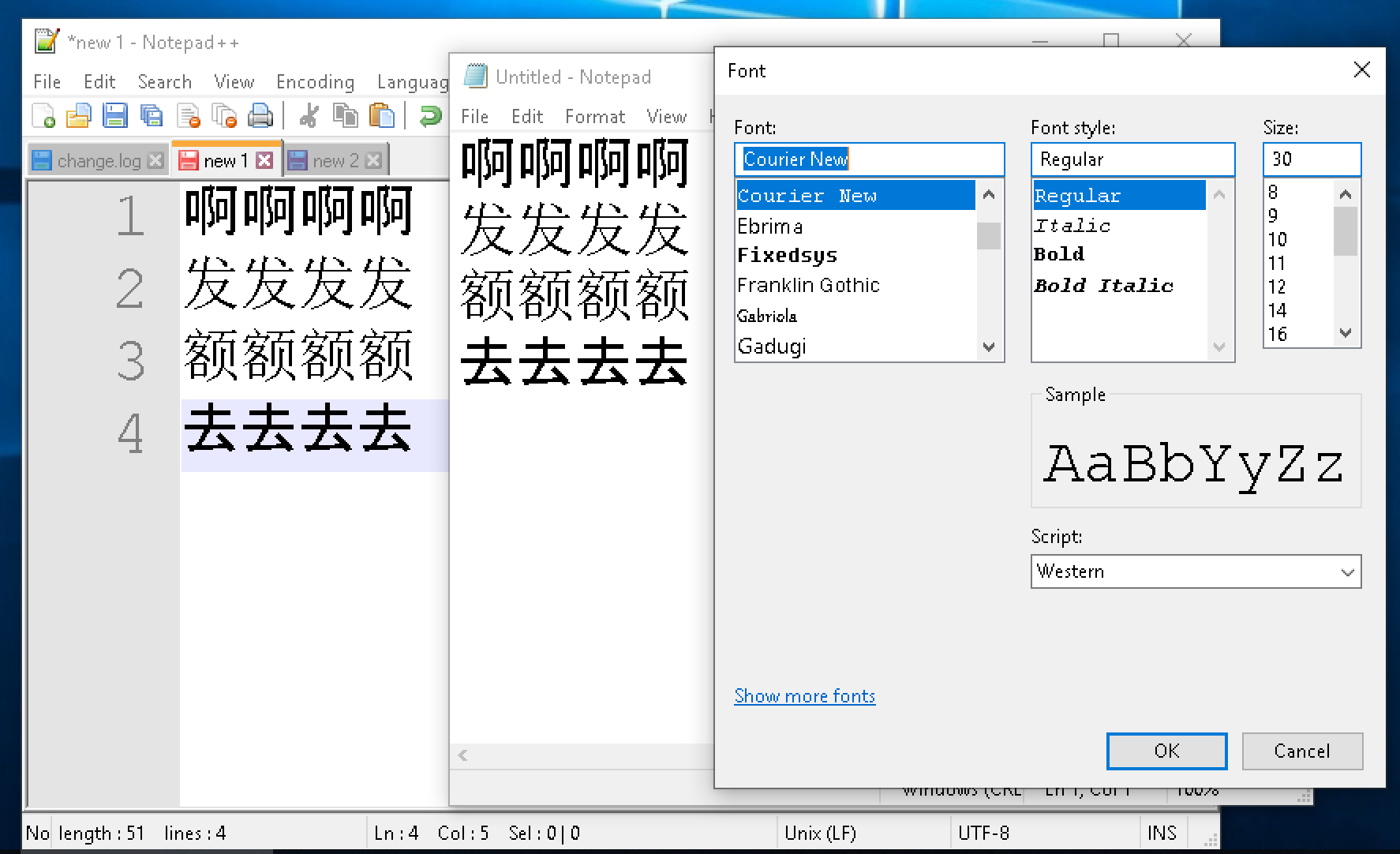 Wrong display of Chinese character with font of "Courier New" · Issue ...