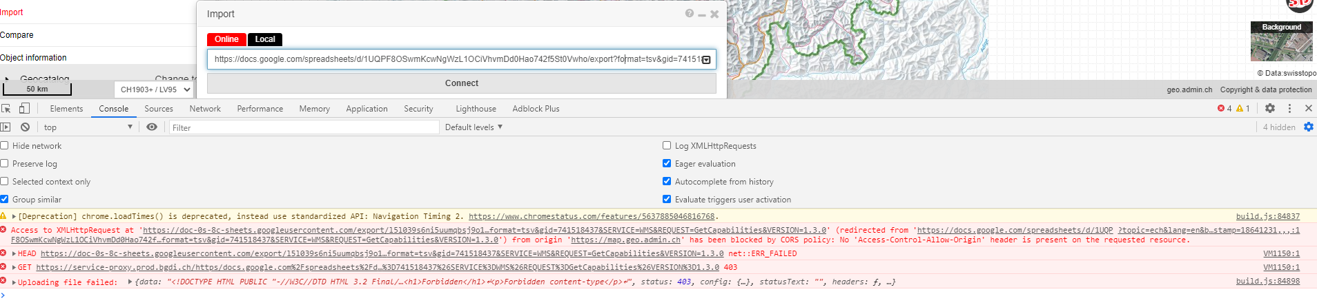 CORS issue on gdocs · Issue #5208 · geoadmin/mf-geoadmin3 · GitHub