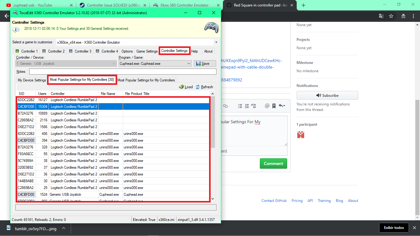 Error: Red controller light inside X360C Console: [DInput] [PAD1 ...