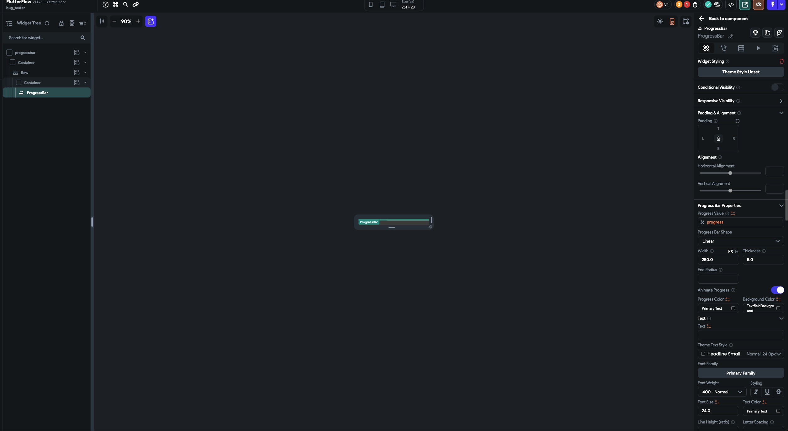 Progressbar don't allow to add value if component · Issue #911 · FlutterFlow/flutterflow-issues ...