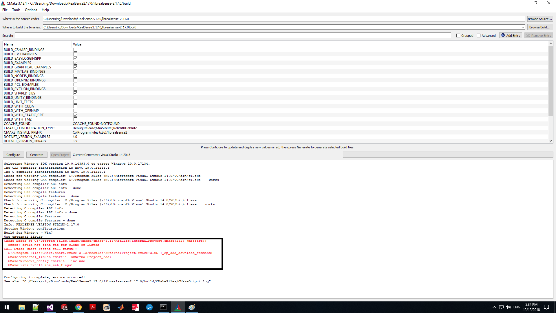 CMake can't generate a library librealsense2 · Issue #2719 · IntelRealSense/librealsense · GitHub