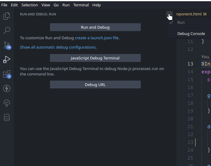 Debug configuration selector is disappeared · Issue #167137 · microsoft/vscode · GitHub