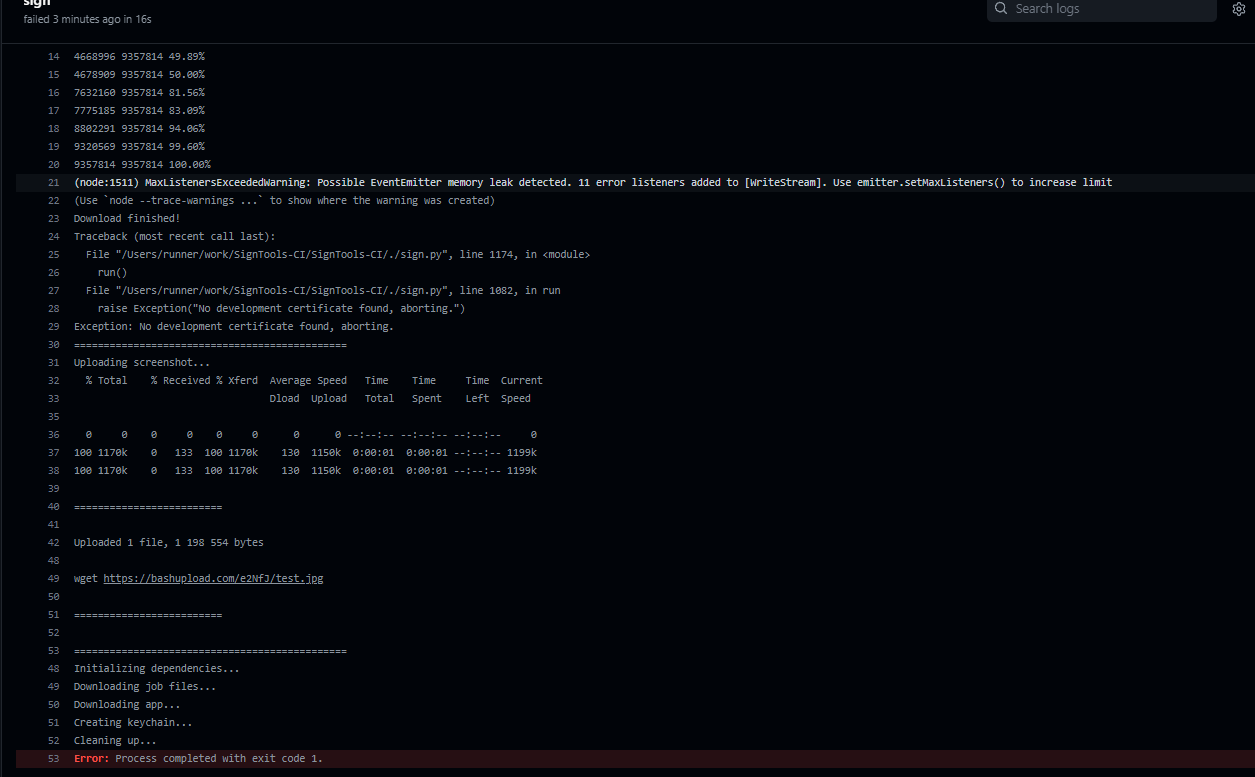 No development certificate found · Issue #236 · SignTools/SignTools · GitHub