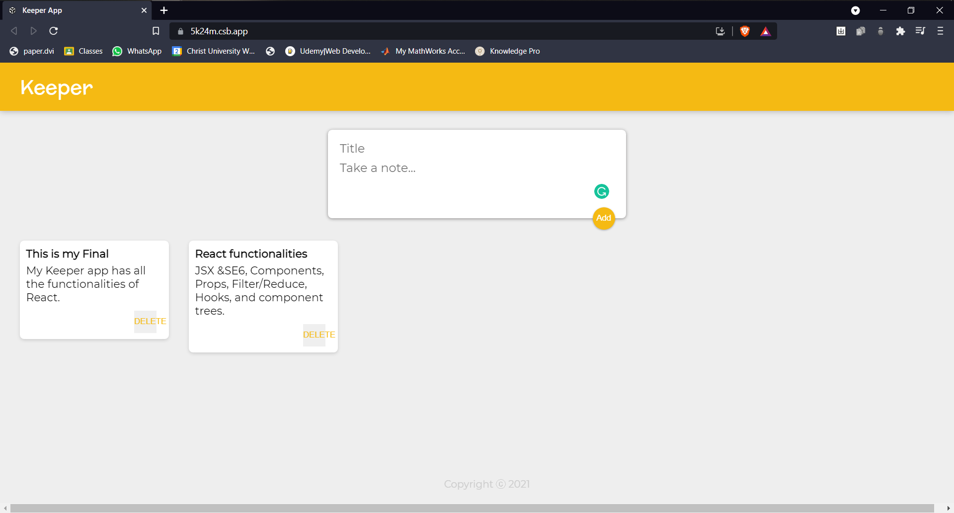 keeper-app-part-1-starting - Codesandbox