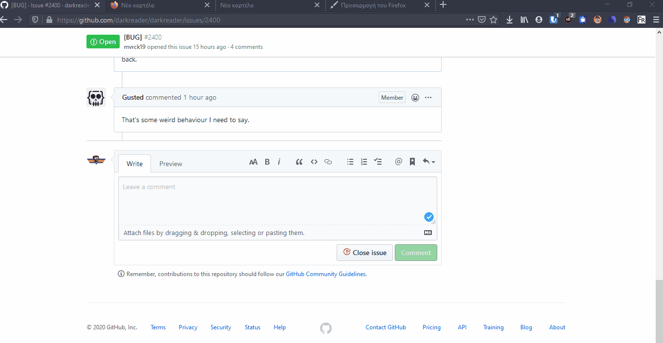 [BUG] · Issue #2400 · darkreader/darkreader · GitHub