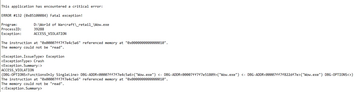 ingame crash error 132 · Issue #23967 · TrinityCore/TrinityCore · GitHub