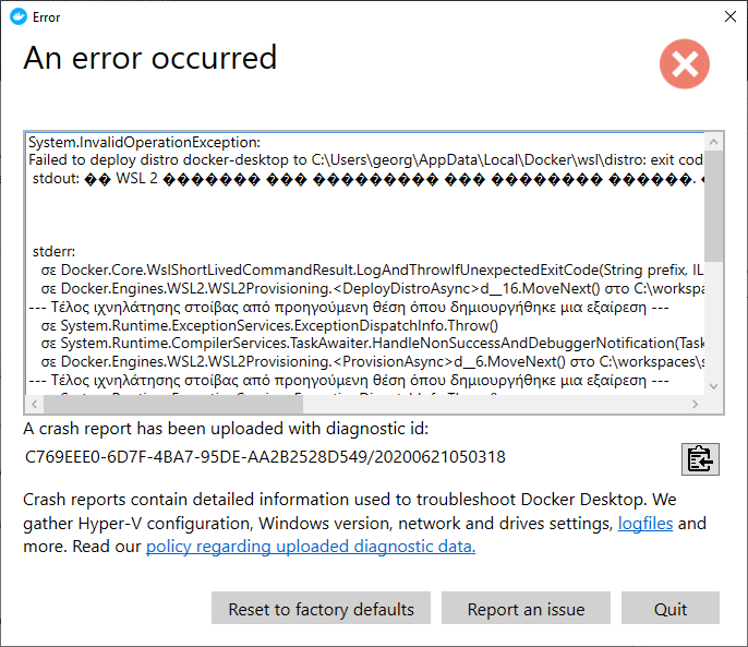 Failed To Deploy Distro Docker Desktop · Issue 7345 · Docker For Win