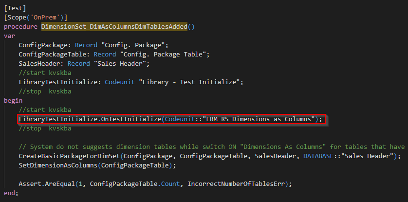 Event Request Application Tests Rapid Start” Codeunit 136611 Erm Rs Dimensions As Columns