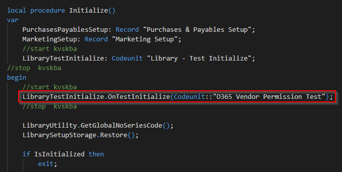 Event Request Application Tests Permissions” Codeunit 139452 O365 Vendor Permission Test