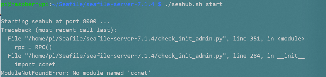 When I start Seahub, It Report an error "No module named 'ccnet'" · Issue #59 · haiwen/seafile ...