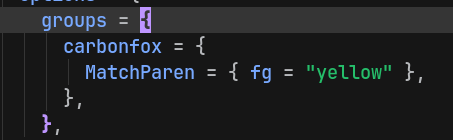 help: cannot change tthe color and style of MatchParen group · Issue #380 · EdenEast/nightfox ...