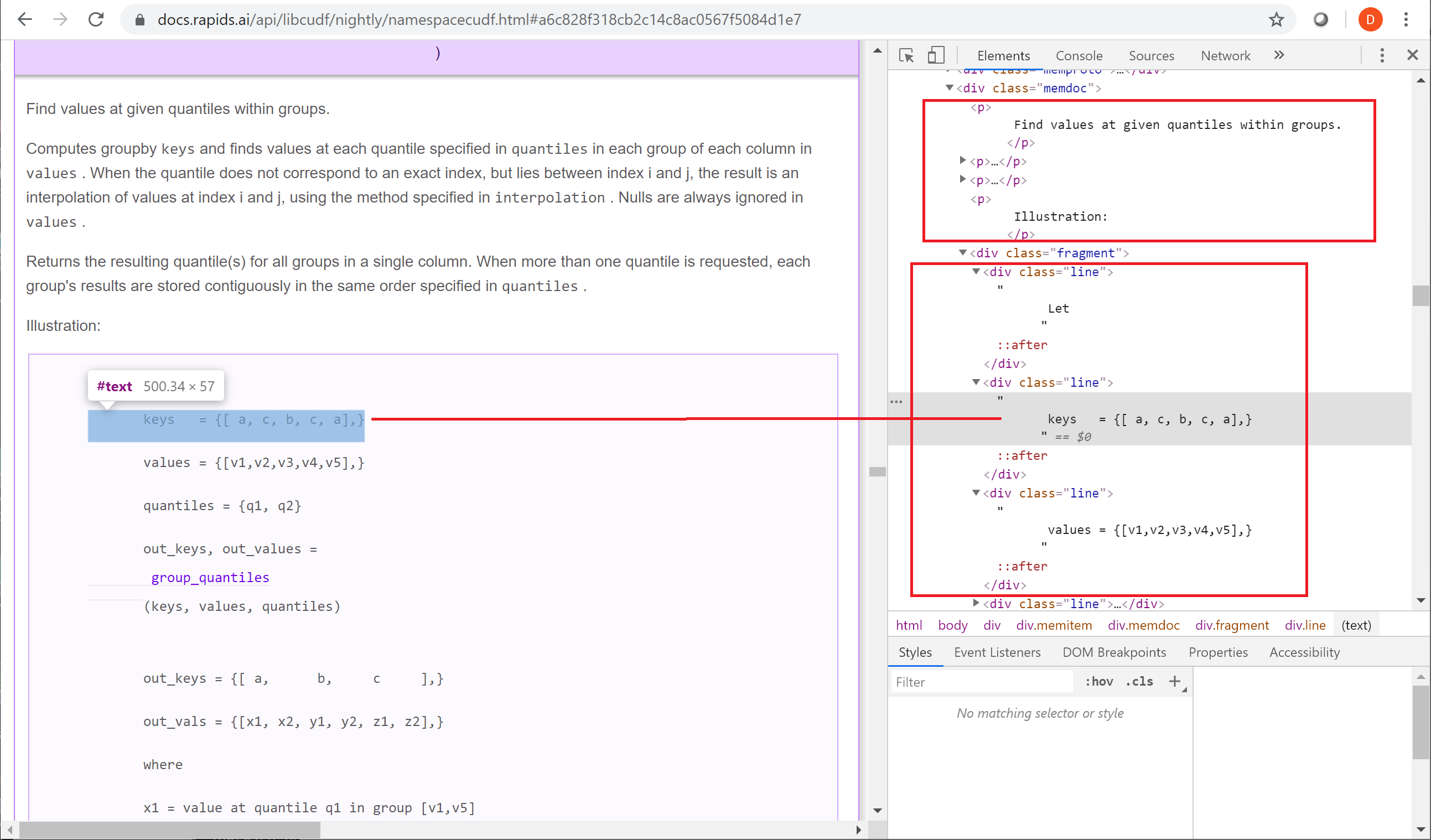 [BUG] formatting issues in libcudf documentation in rapids.ai · Issue #5063 · rapidsai/cudf · GitHub